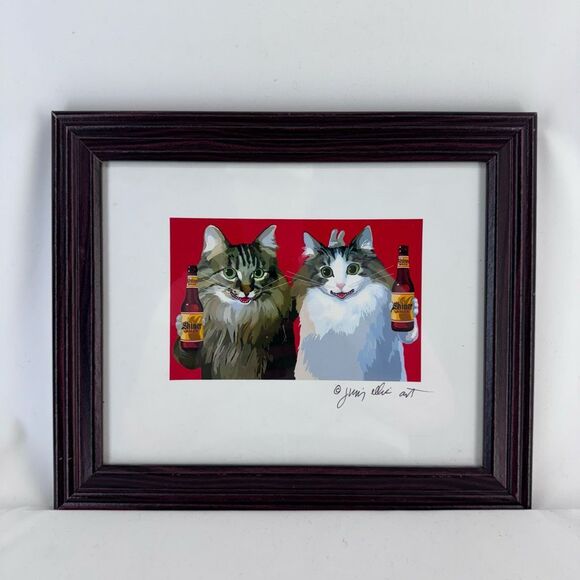 Unbranded | Art | Cat Shiner Bock Animal Original Pop Art X 12 | Poshmark
